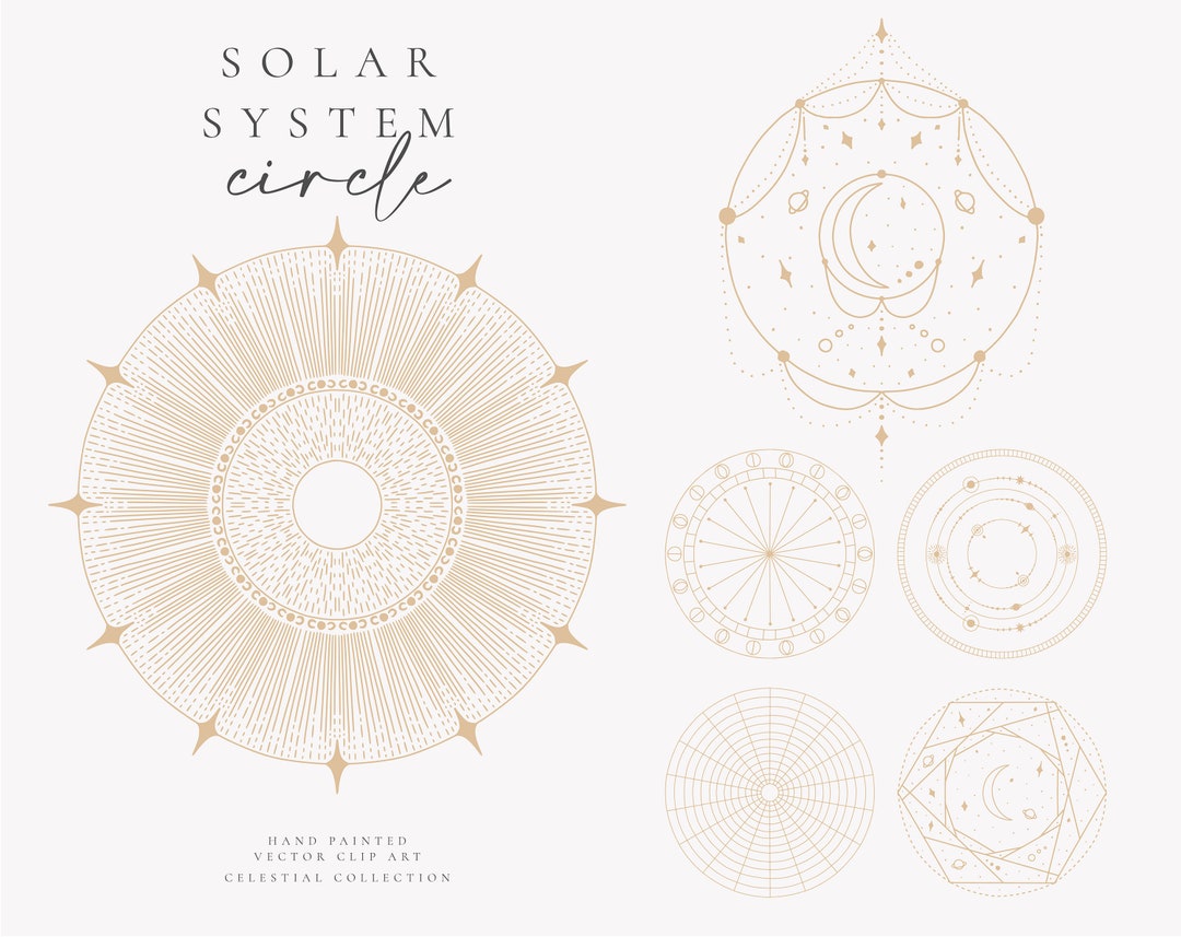 Solar System Art - Celestial - Mandala Circle - Moon Phase - Mandala ...