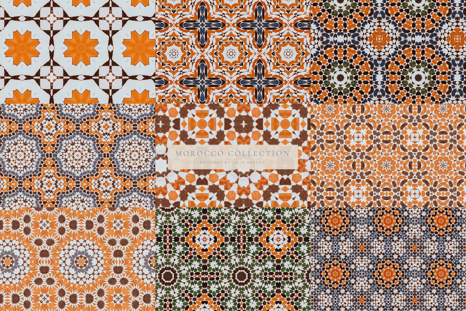 Moroccan Digital Paper Scrapbook Papers Seamless Patterns Tiles Digital ...