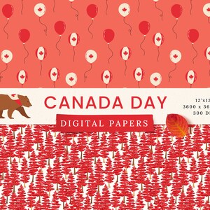 Canada Day Digital Papers - Commercial Use - Scrapbook Paper - Seamless ...