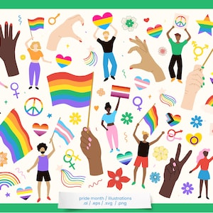 Pride Clipart - LGBTQ+ Svg Bundle Download - Instant Download - Invite ...