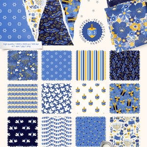Hanukkah Digital Papers - Commercial Use - Scrapbook Paper - Seamless ...