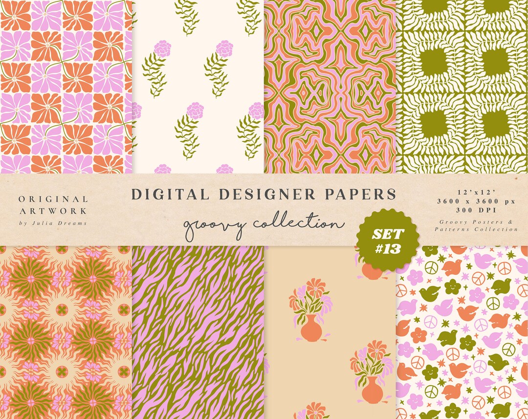 Peace Digital Papers - Commercial Use - Scrapbook Paper - Seamless ...