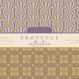 Provence Digital Paper Scrapbook Paper Seamless Patterns Digital ...
