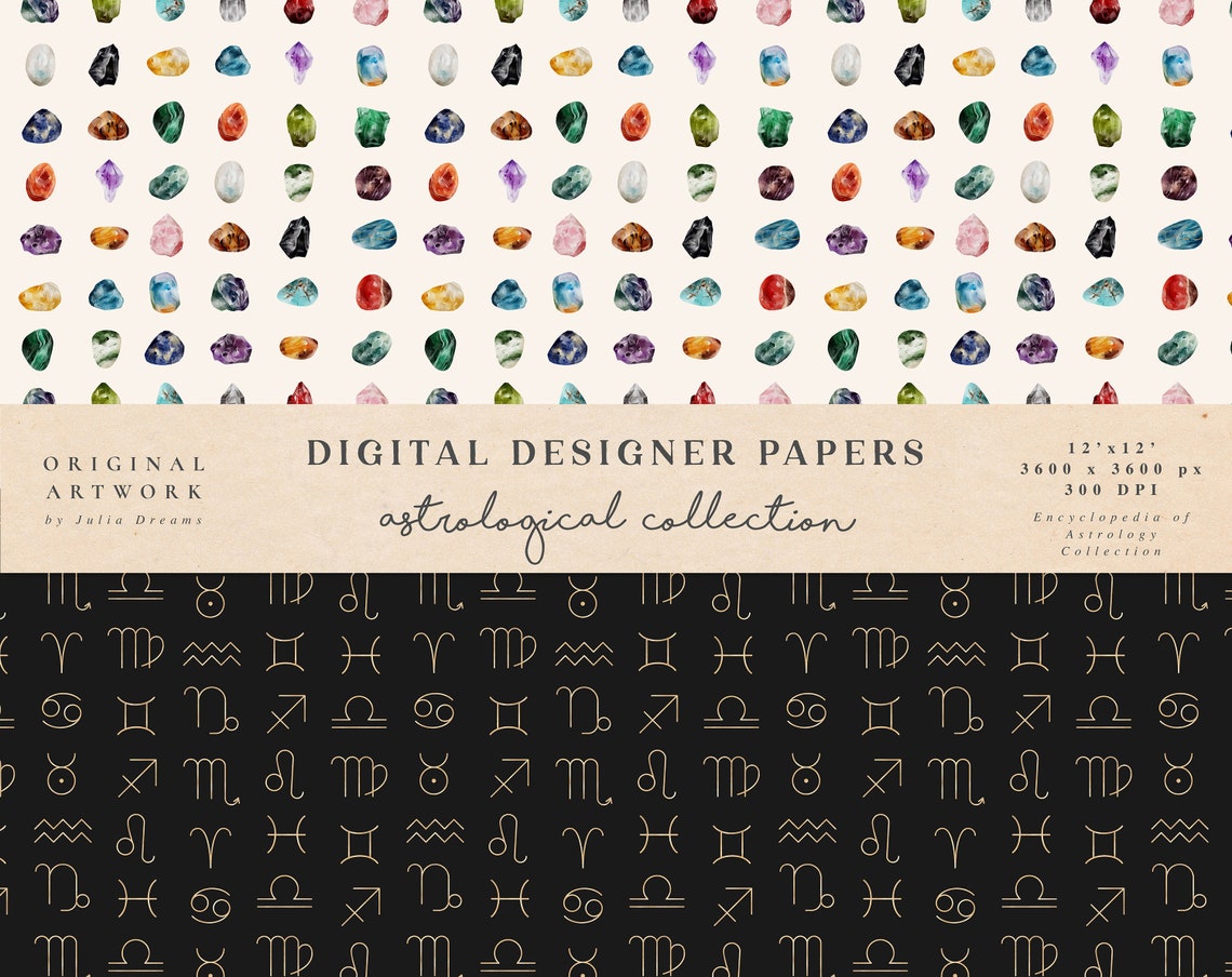 Astrological Digital Paper Scrapbook Papers Seamless | Etsy