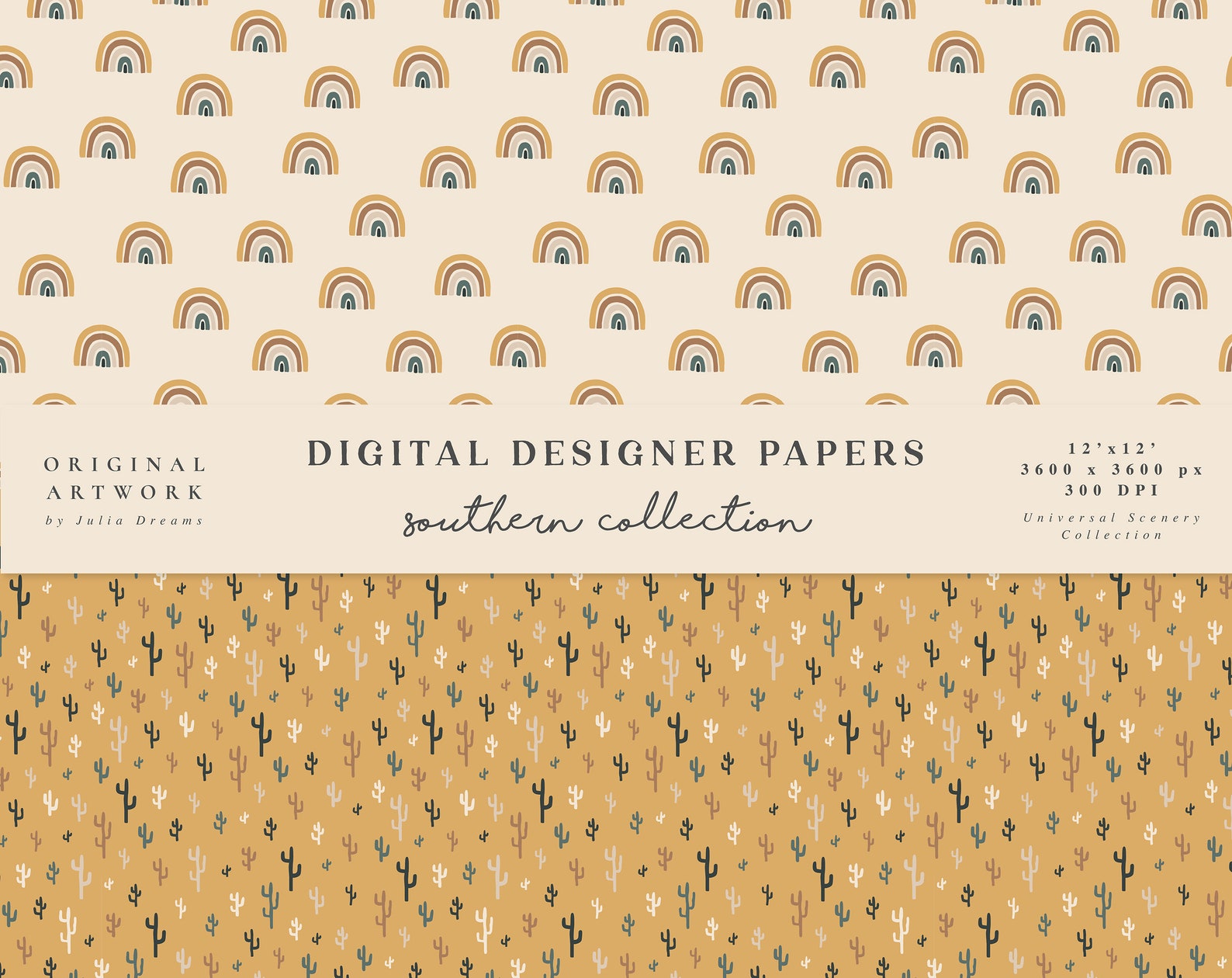 Southern Digital Paper Set Scrapbook Paper Seamless | Etsy