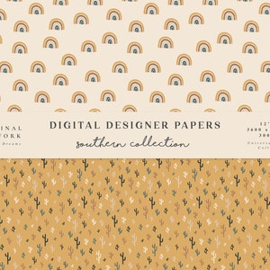 Southern Digital Paper Set - Scrapbook Paper - Seamless Patterns ...