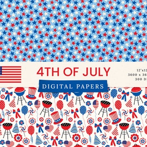4th of July Digital Papers - Commercial Use - Scrapbook Paper ...
