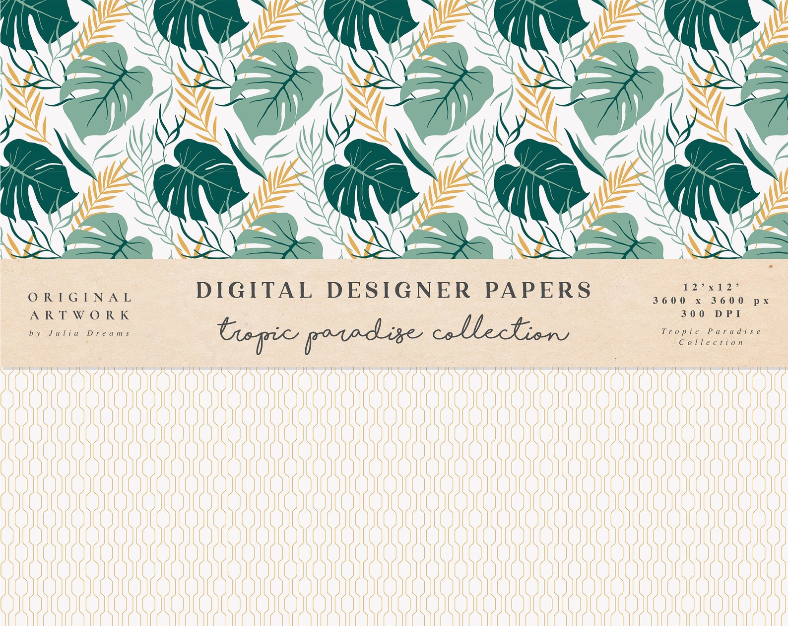 Tropic Paradise Digital Paper Scrapbook Paper Seamless - Etsy