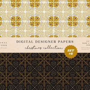 Gold New Year Digital Paper Set - Scrapbook Paper - Seamless Patterns ...