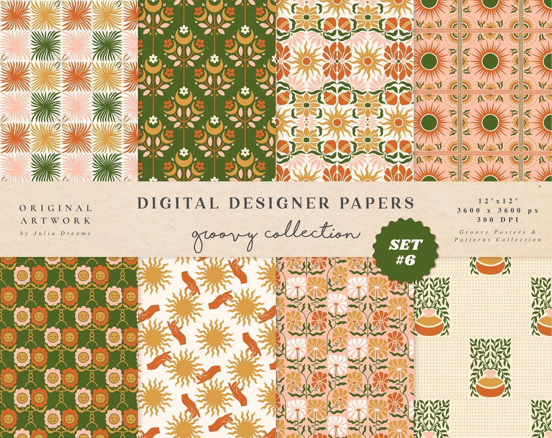 Vintage Garden Digital Papers - Commercial Use - Scrapbook Paper ...