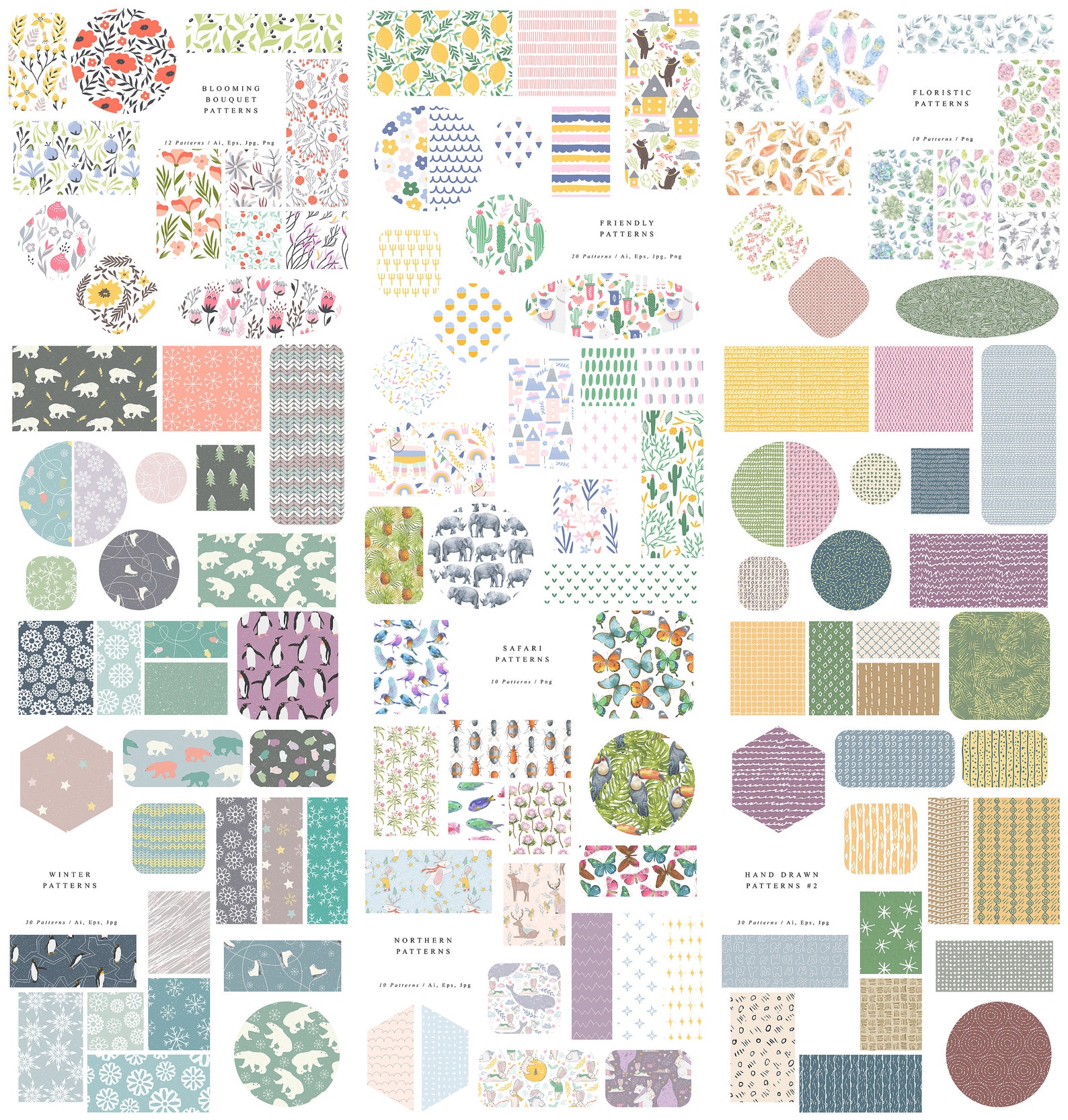 Digital Paper Bundle - Seamless Patterns - Printable Scrapbook ...