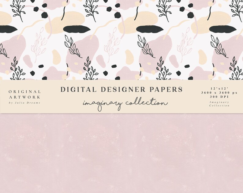 Imaginary Digital Paper - Scrapbook Paper - Seamless Patterns - Digital ...