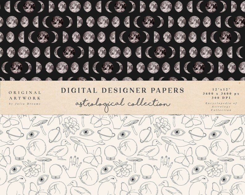 Astrological Digital Paper Scrapbook Papers Seamless | Etsy