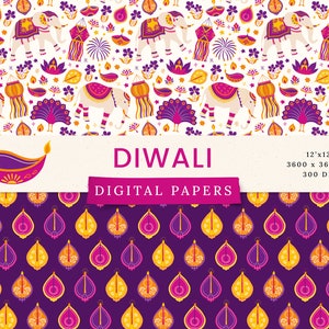 Diwali Digital Papers - Commercial Use - Scrapbook Paper - Seamless ...