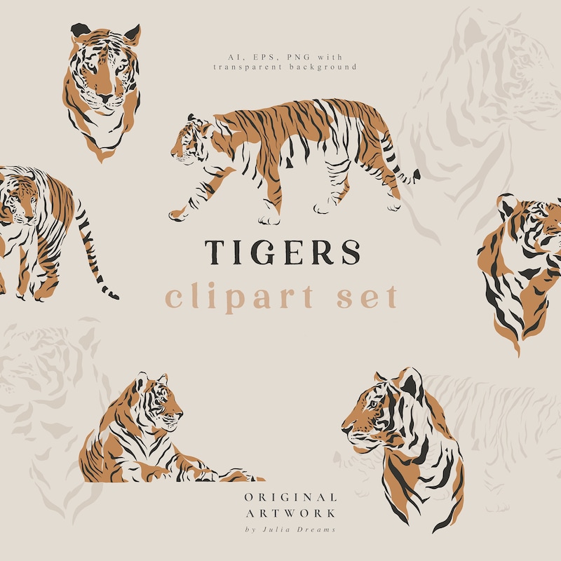 Tiger Walking Jungle - Etsy