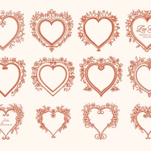Heart Baroque Frames Clipart - Antique Rococo Vintage Clip Art - Vector ...
