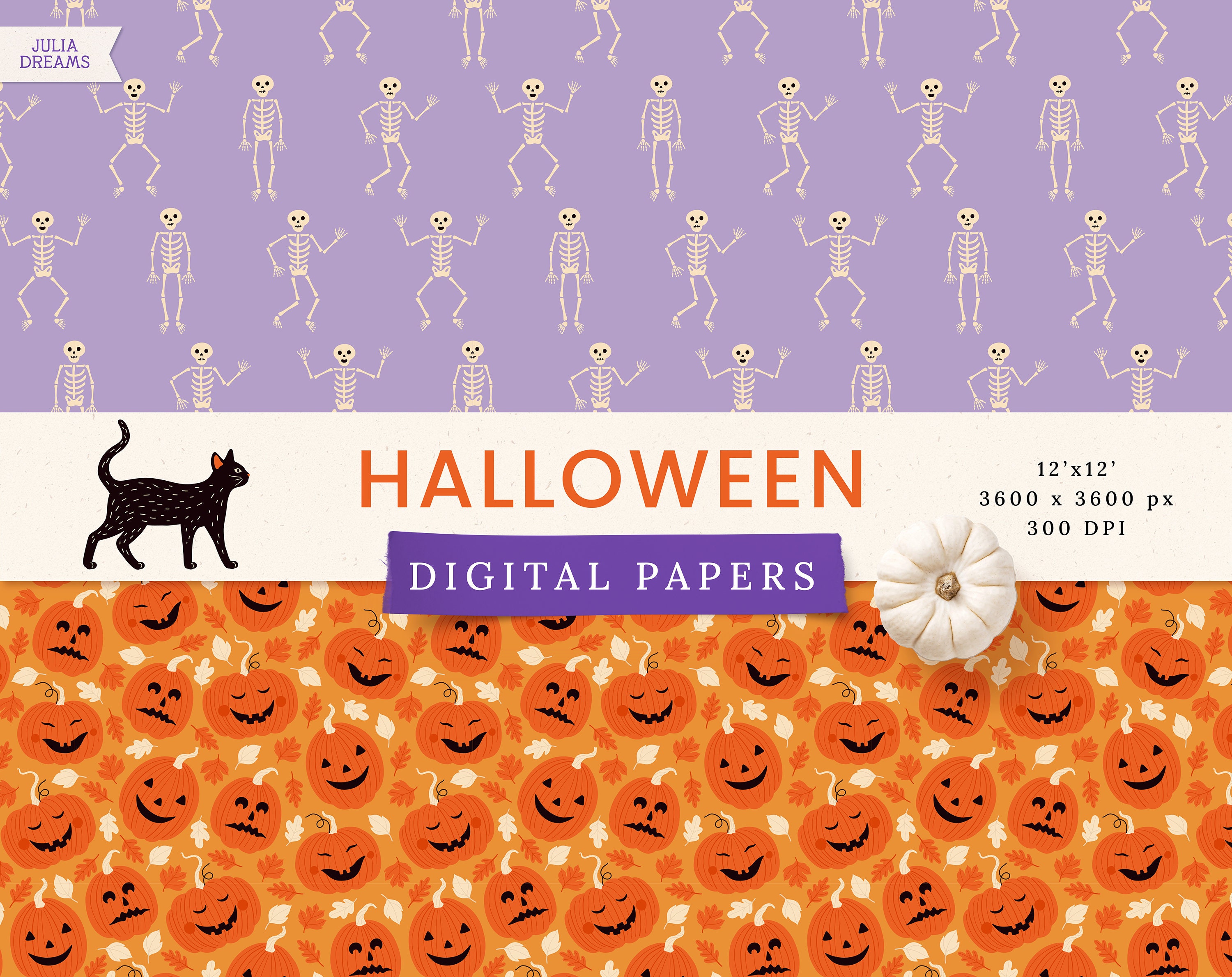 Halloween Digital Papers Commercial Use Scrapbook Paper - Etsy