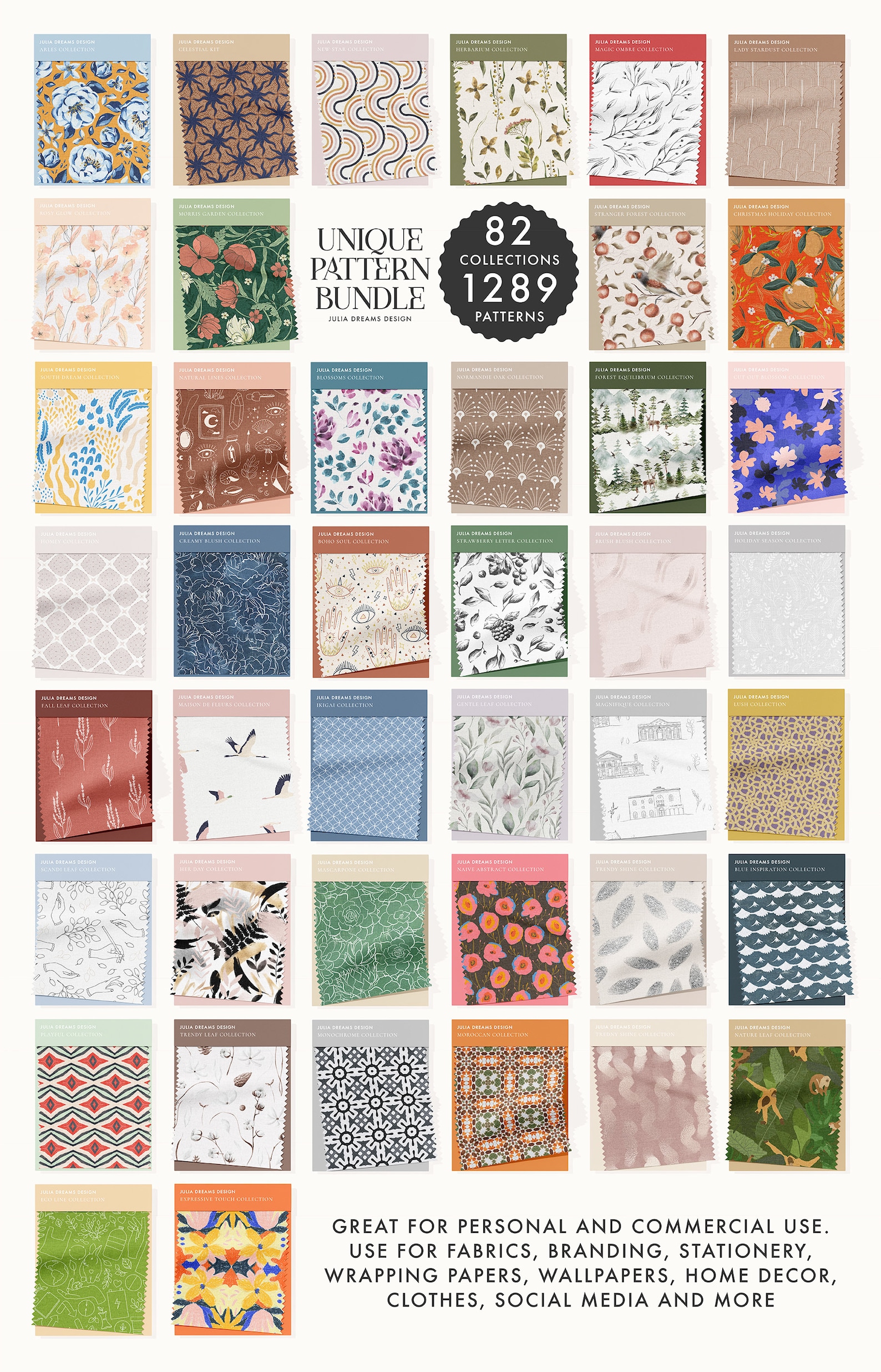 Unique Digital Paper Bundle - Seamless Patterns - Printable Scrapbook ...