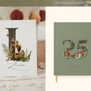 Watercolor Enchanted Forest Alphabet Letters Numbers - Woodland Animals ...