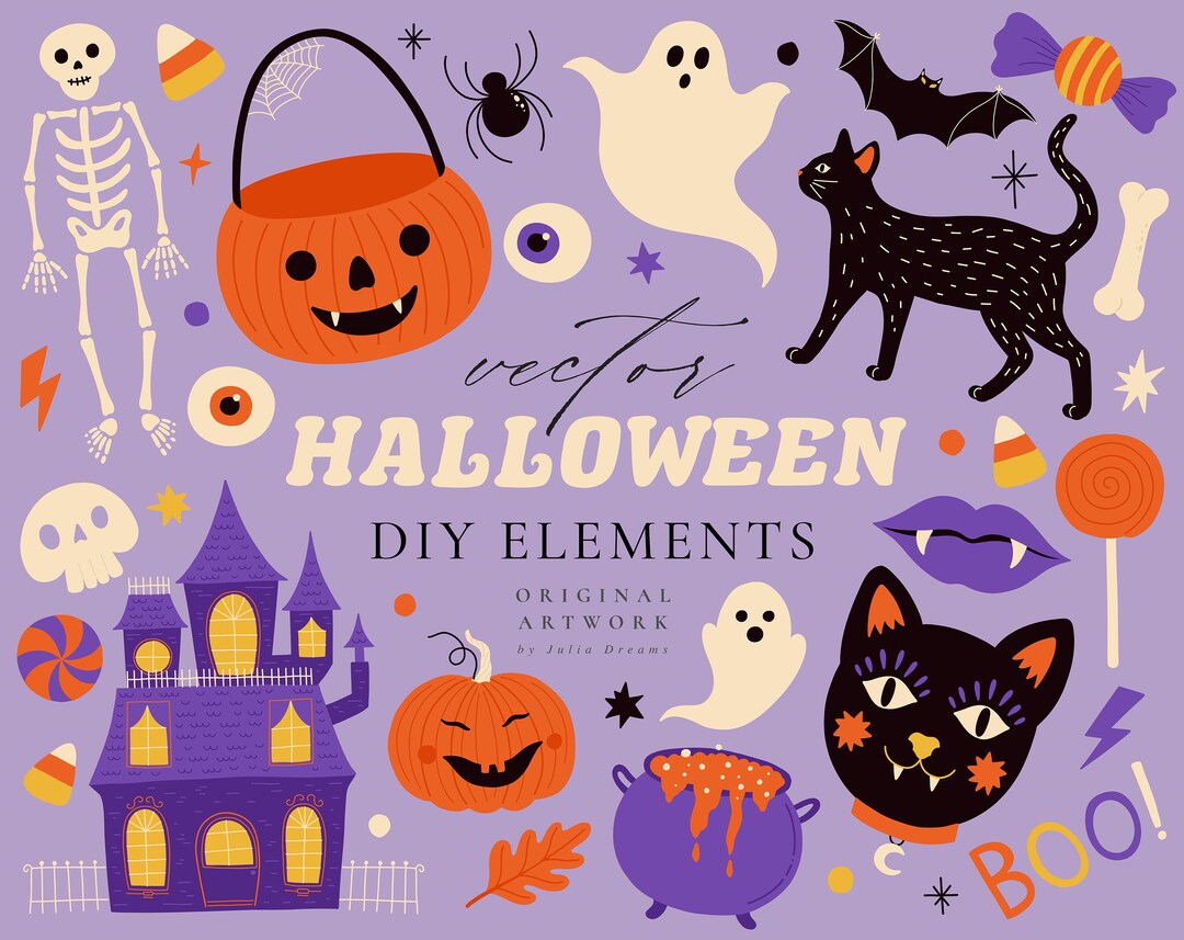 Halloween Clipart Set - Commercial Use - Instant Download - SVG PNG ...