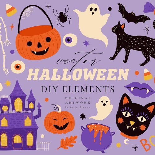 Halloween Clipart Set Commercial Use Instant Download - Etsy
