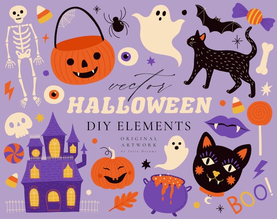 Halloween Clipart Set Commercial Use Instant Download - Etsy