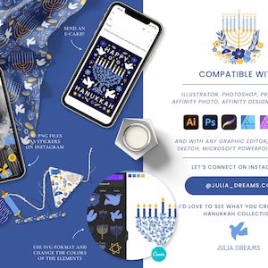 Hanukkah Clipart - Digital Download - Digital Papers - Instant Download ...