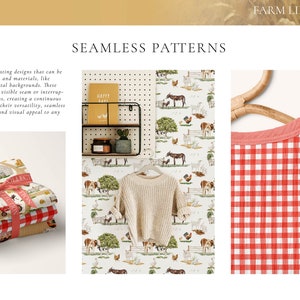 Farm Life Watercolor Digital Paper - Scrapbook Papers - Seamless ...