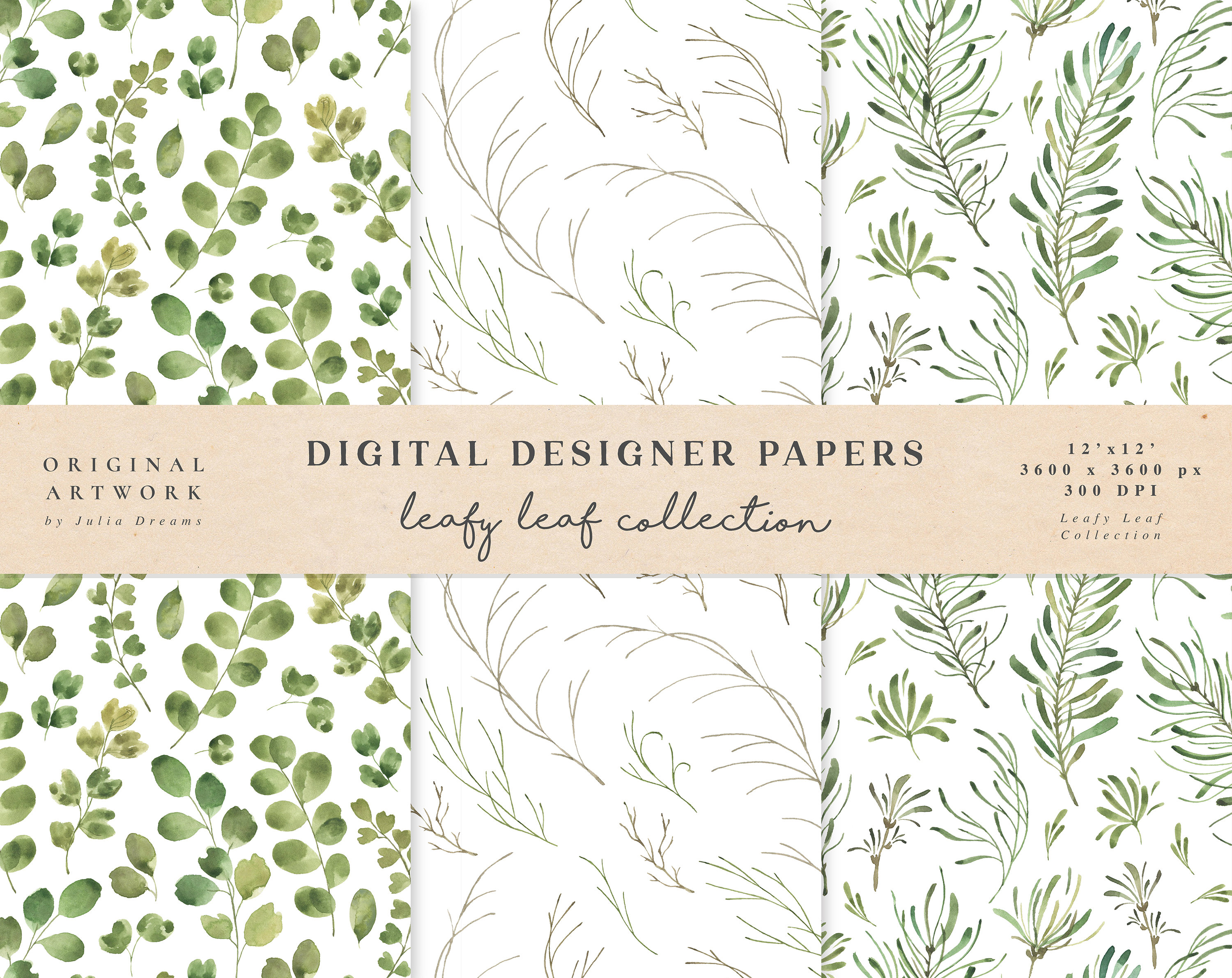 Leaf Digital Paper Scrapbook Papers Seamless Patterns - Etsy