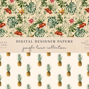 Jungle Luxe Watercolor Digital Paper - Scrapbook Papers - Seamless ...