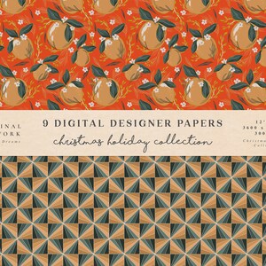 Christmas Holiday Digital Paper Set - Scrapbook Paper - Seamless ...