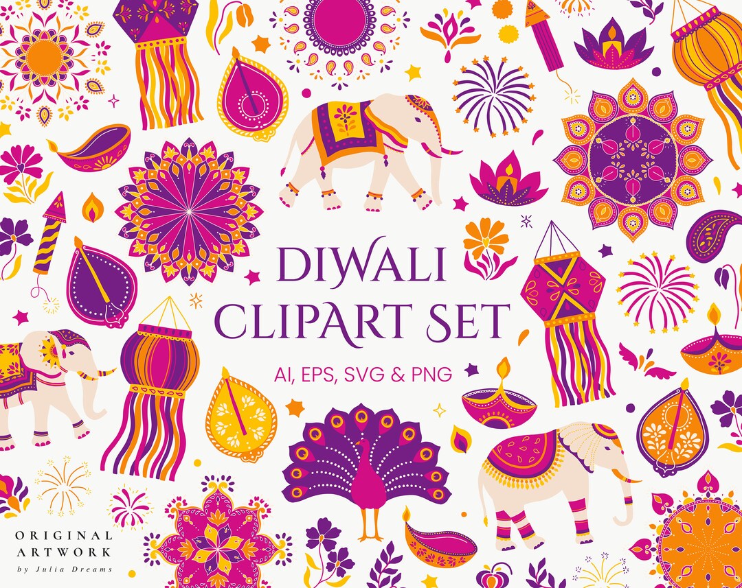 Diwali Clipart Set - Svg Bundle Download - PNG Instant Download ...