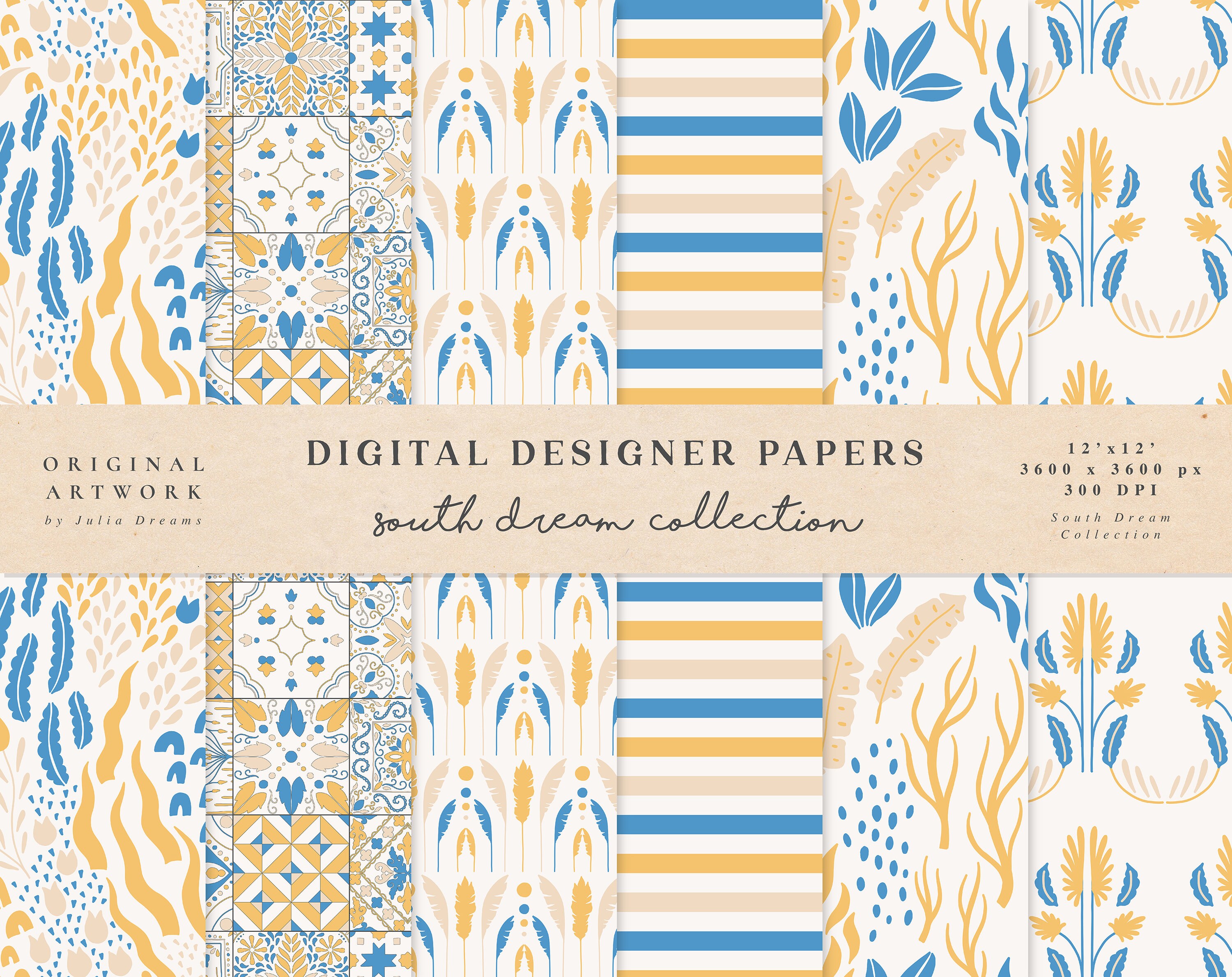 South Dream Digital Papers Scrapbook Paper Set Seamless - Etsy
