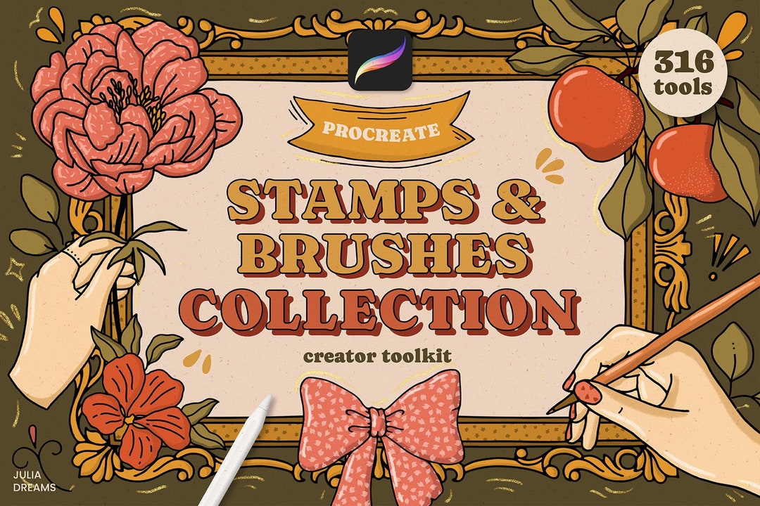 Procreate Stamps and Brushes - Procreate Botanical Brushes - Floral ...