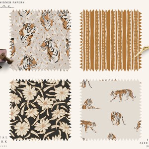 Tiger Digital Papers - Commercial Use - Scrapbook Paper - Seamless ...