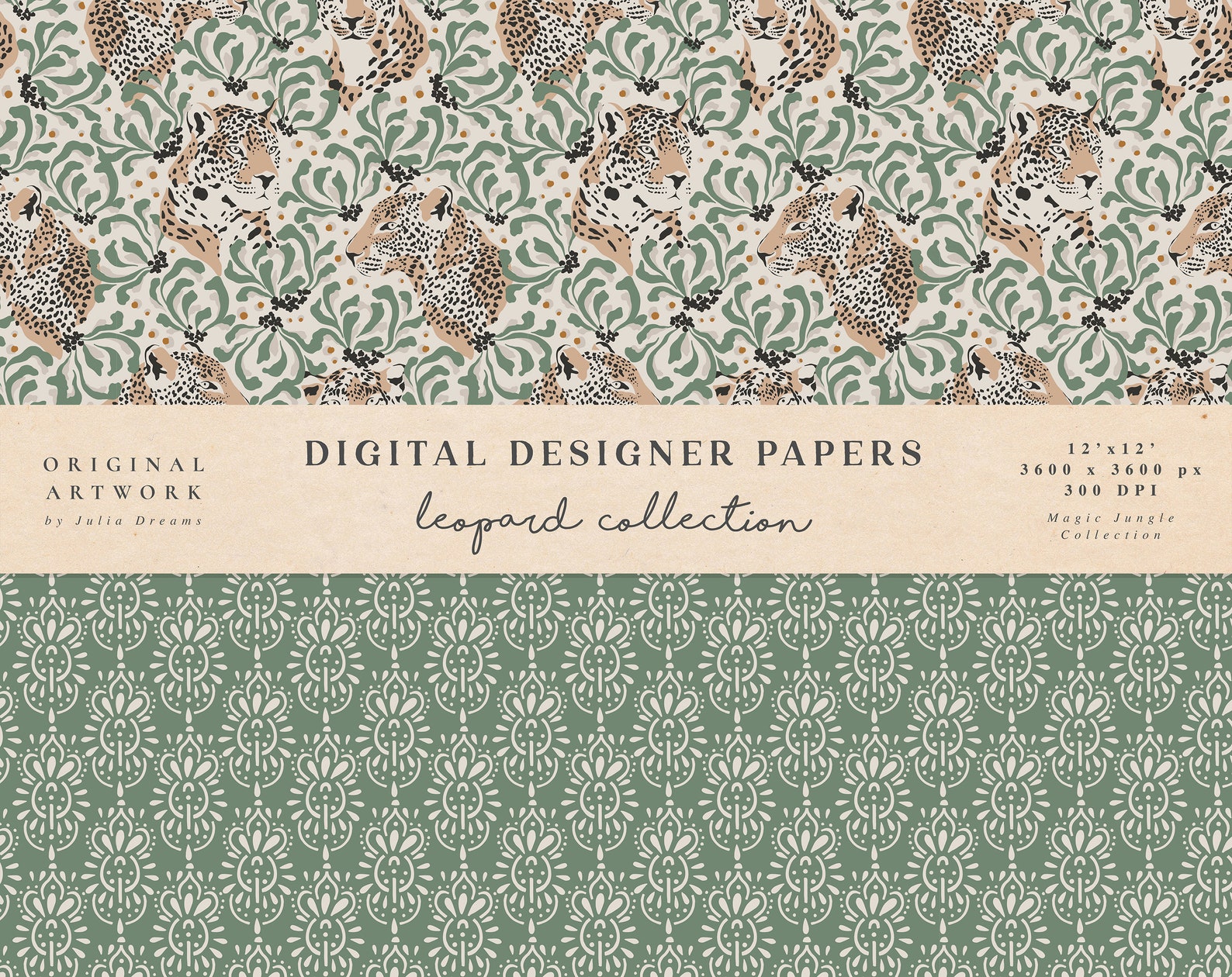 Leopard Digital Papers Commercial Use Scrapbook Paper - Etsy