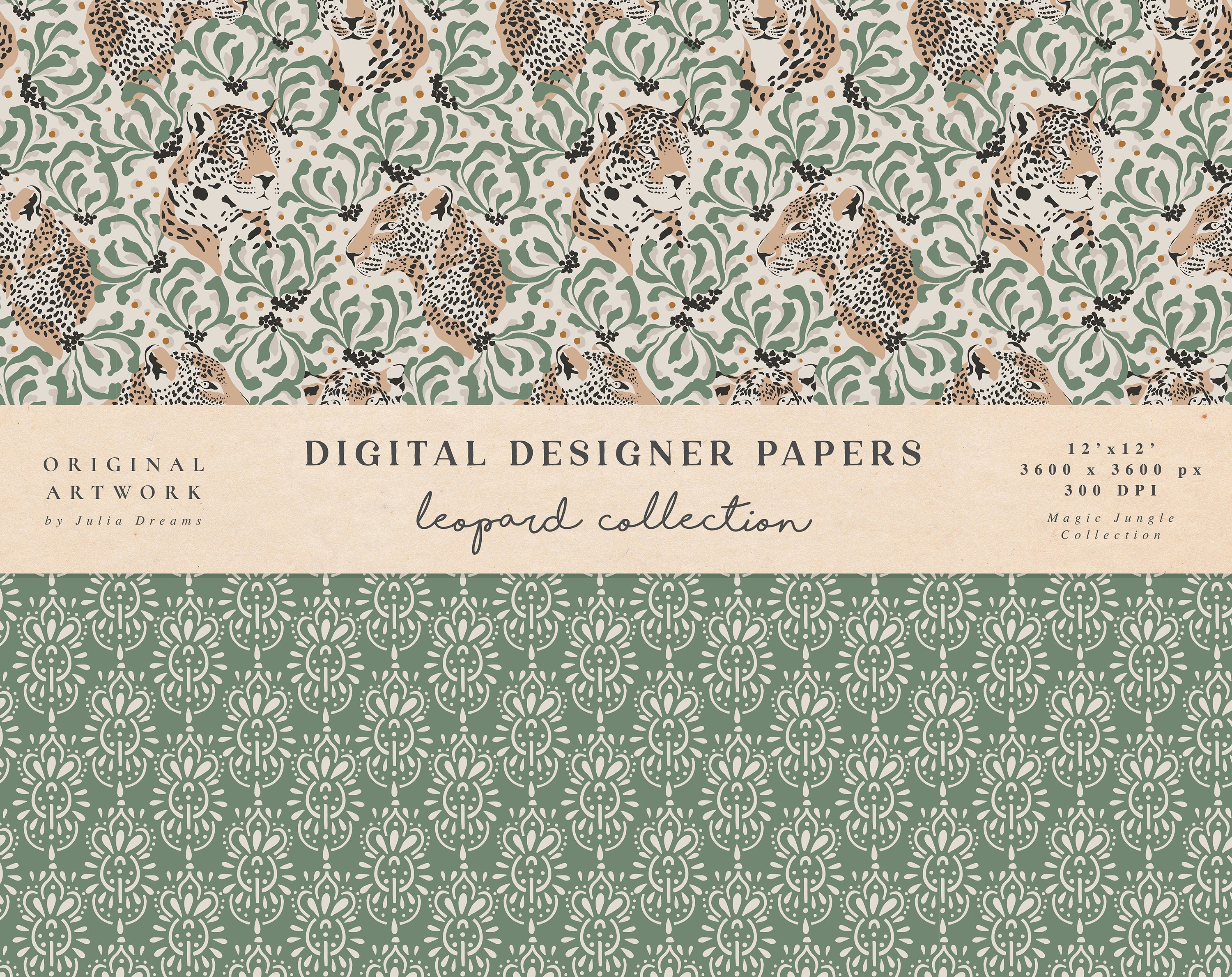 Leopard Digital Papers Commercial Use Scrapbook Paper - Etsy