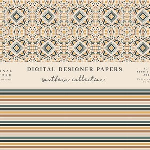 Southern Digital Paper Set - Scrapbook Paper - Seamless Patterns ...