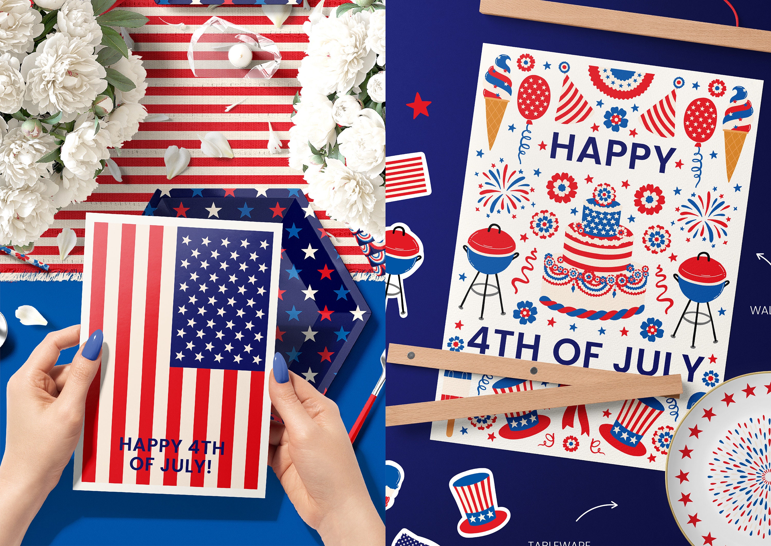 4th of July Clipart Svg Bundle Independence Day Clipart - Etsy