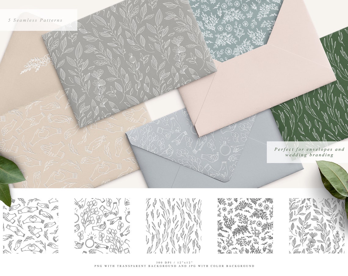 Wedding Digital Paper - Scrapbook Papers - Seamless Patterns - Digital ...