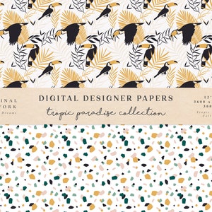 Tropic Paradise Digital Paper - Scrapbook Paper - Seamless Patterns ...