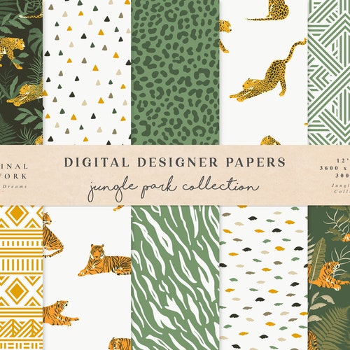 Jungle Fun Animals Printable Digital Paper Pack - Etsy
