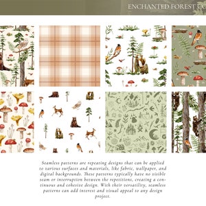 Enchanted Forest Watercolor Forest Digital Paper - Scrapbook Papers ...