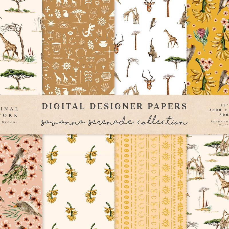Safari Digital Paper - Etsy