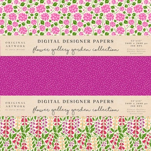 Flower Gallery Garden Digital Papers - Part 1 - Scrapbook Paper ...