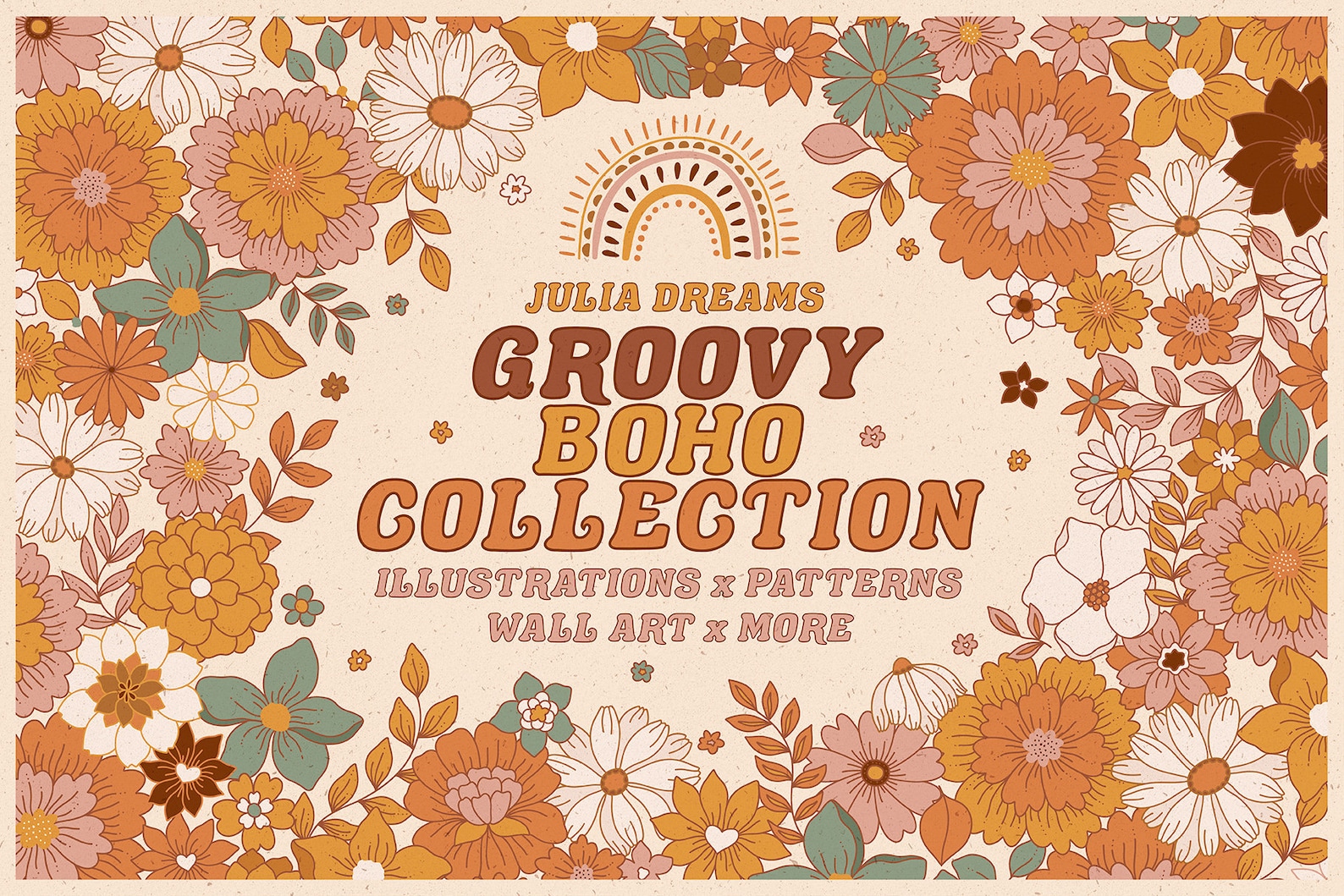 Groovy Boho Digital Clipart Collection Individual PNG Files - Etsy