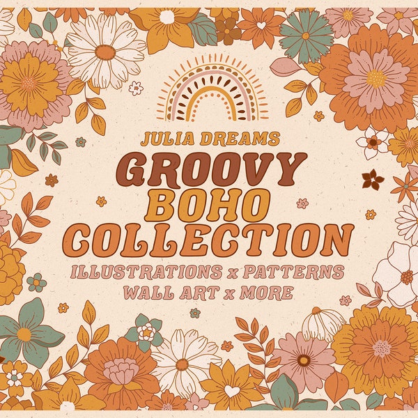 Retro Digital Papers - Etsy