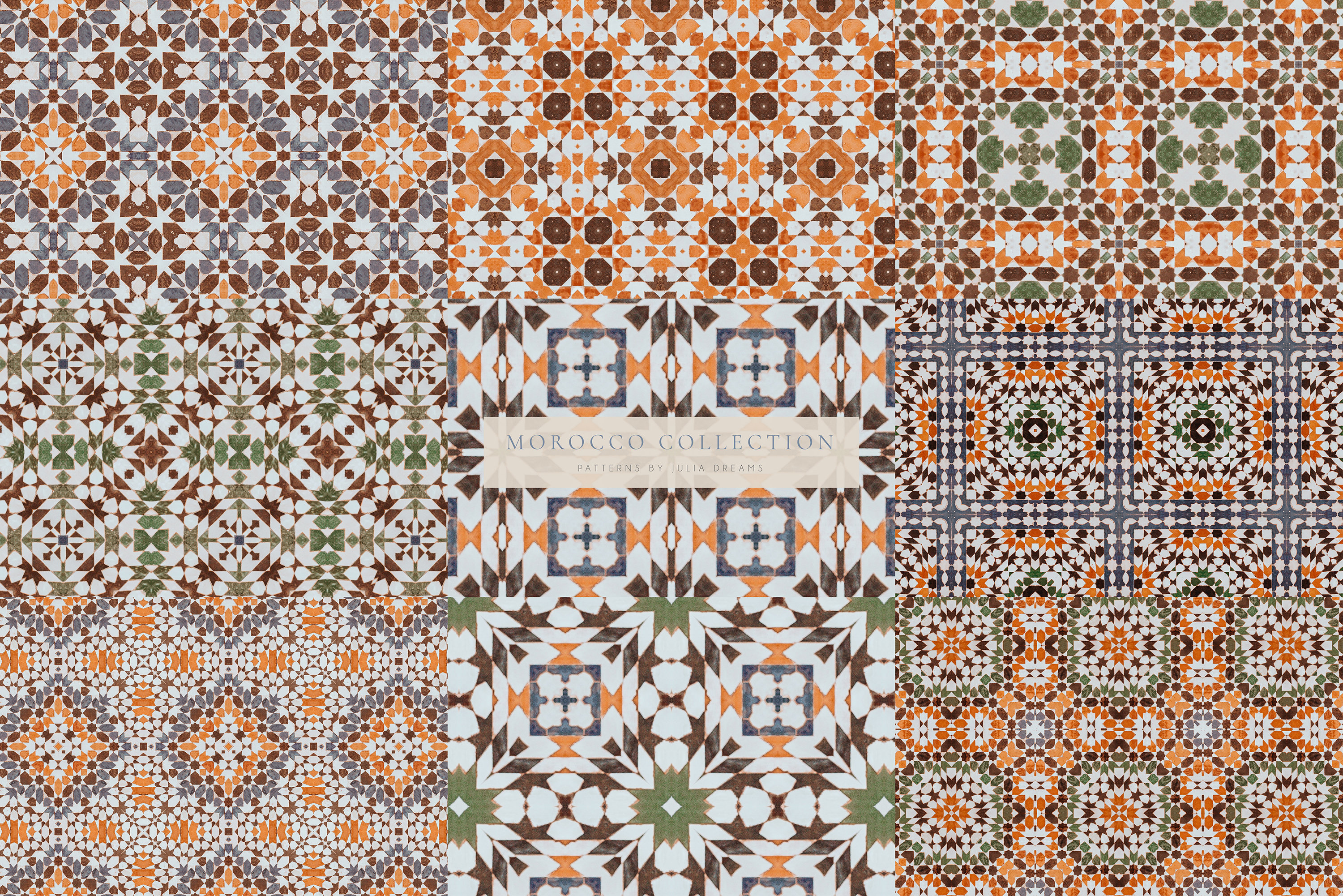 Moroccan Digital Paper - Scrapbook Papers - Seamless Patterns Tiles ...