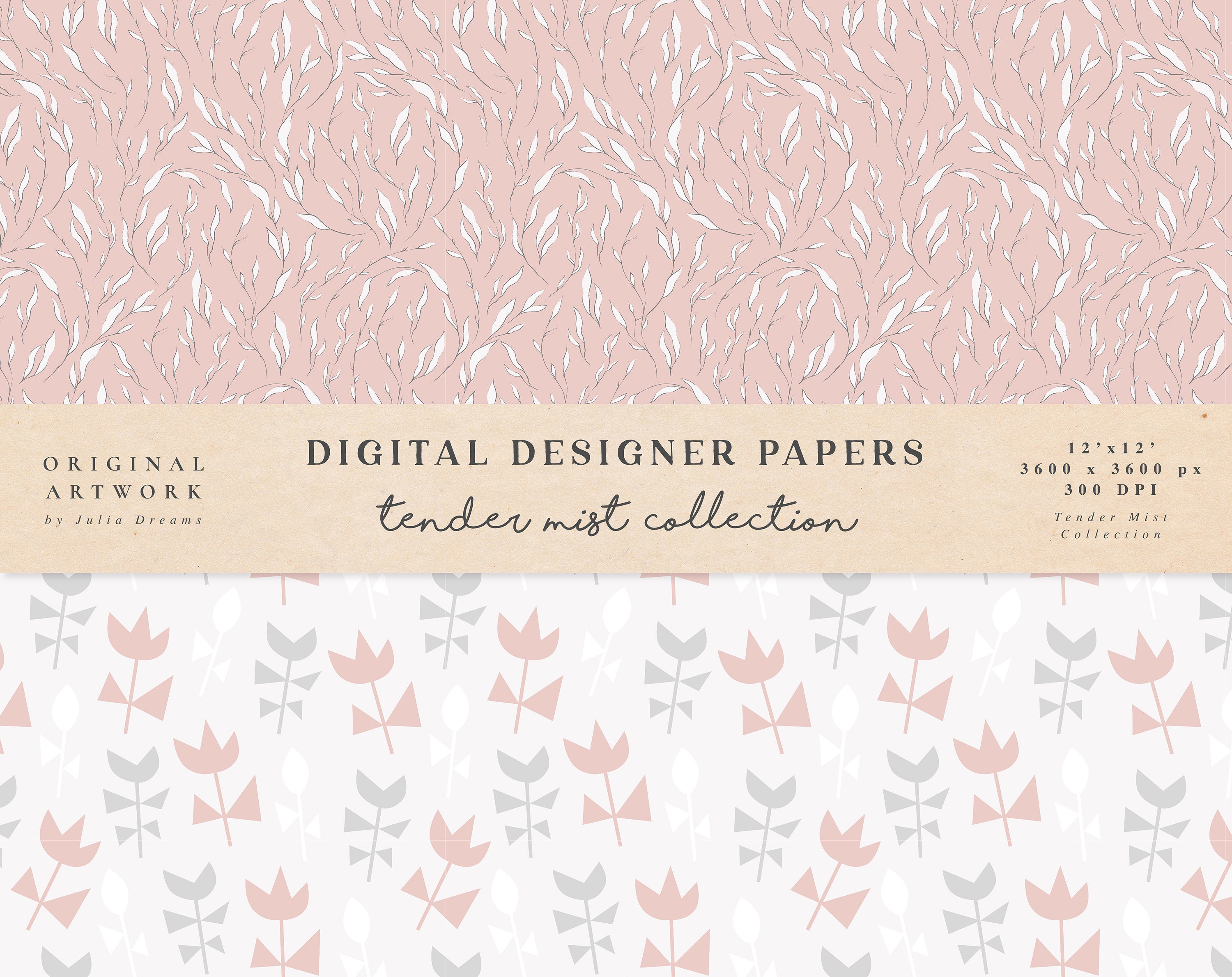 Tender Mist Digital Paper - Watercolor Scrapbook Papers - Seamless ...