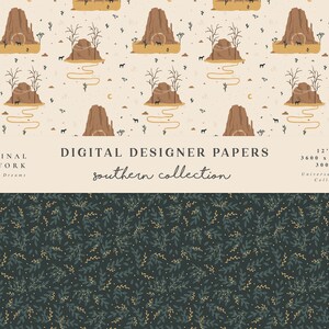 Southern Digital Paper Set - Scrapbook Paper - Seamless Patterns ...